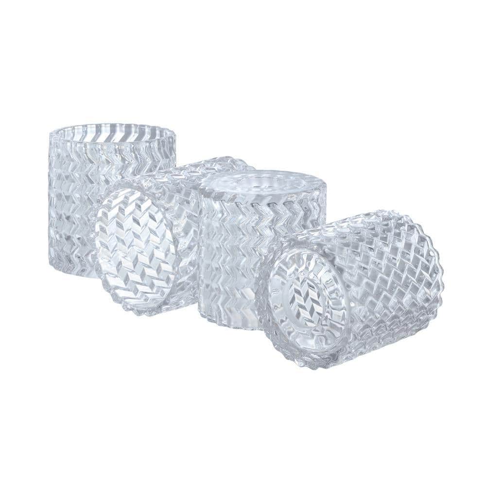 Aspen Creative Corporation 4.75 in. Clear Diamond Glass Cylindrical ...