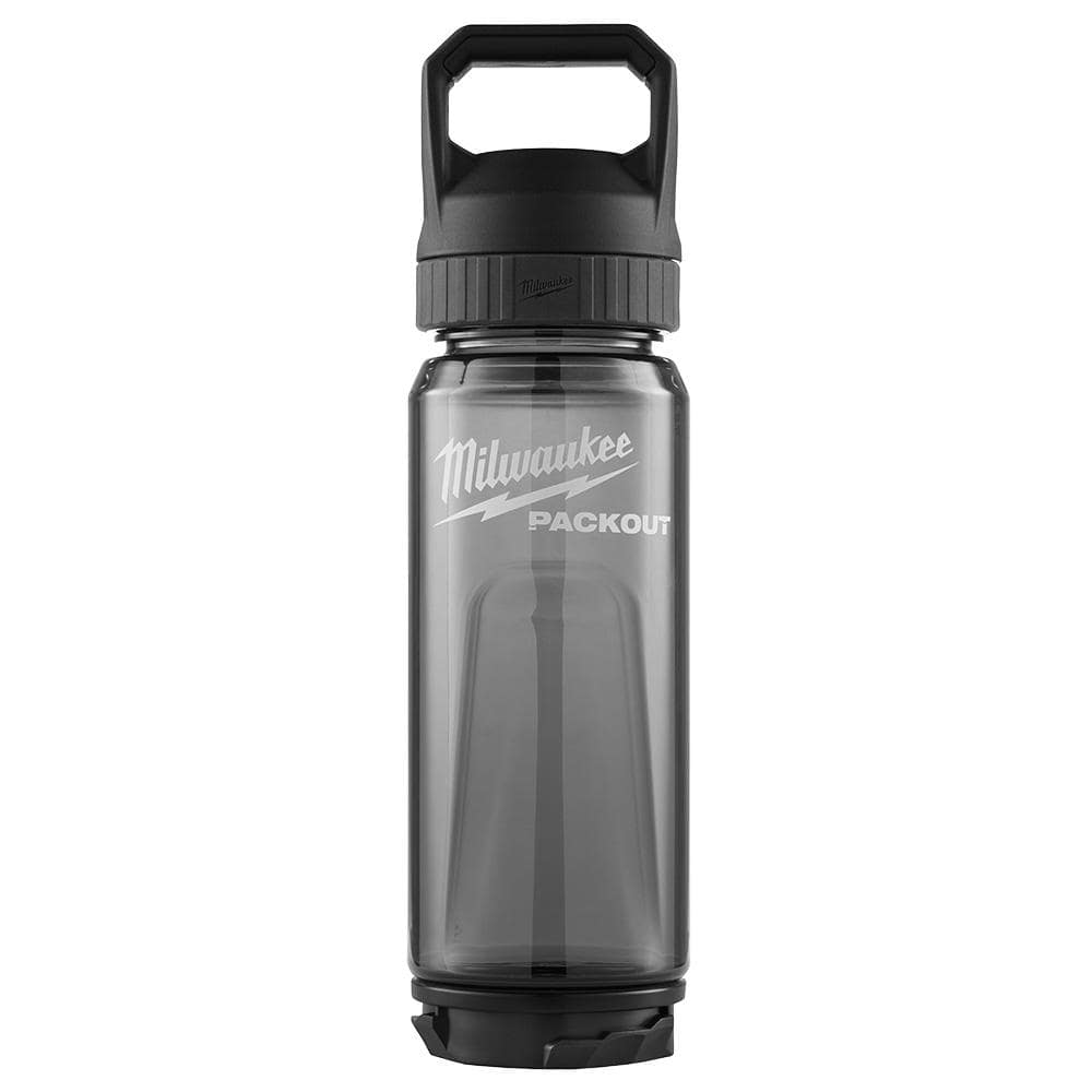 Milwaukee PACKOUT 25 Oz. Black Plastic Bottle with Chug Lid 48-22-8371B ...