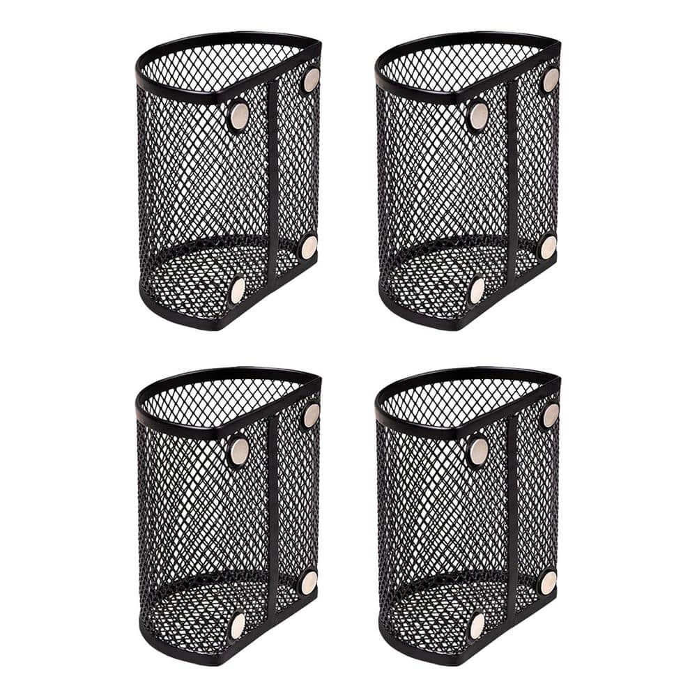 4-Pack Magnetic Pen Holder Black Mesh Strong Magnet Organizer for ...