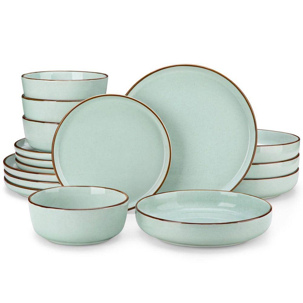 vancasso 16-Piece Jade Green Stoneware Dinnerware Set (Service for 4 ...