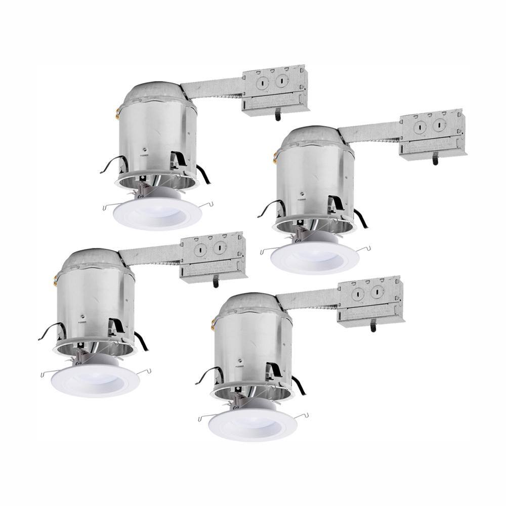HALO RL 6 in. (4-Pack) Remodel Ceiling Housing and (4-Pack) Dimmable ...