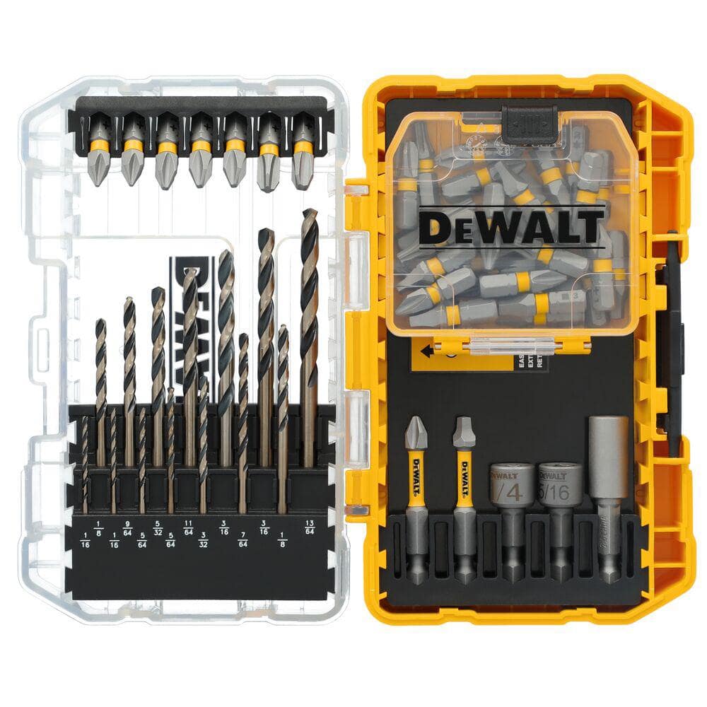 DEWALT MAXFIT ULTRA Assorted Steel Driving Bit and Black and Gold Drill ...