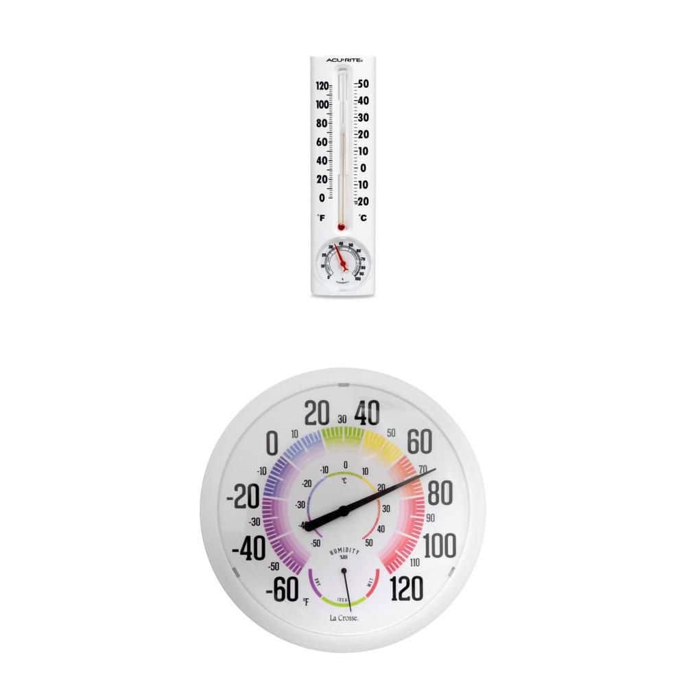 Thermometer with Humidity and 13.5 in. Analog Dial Thermometer with ...
