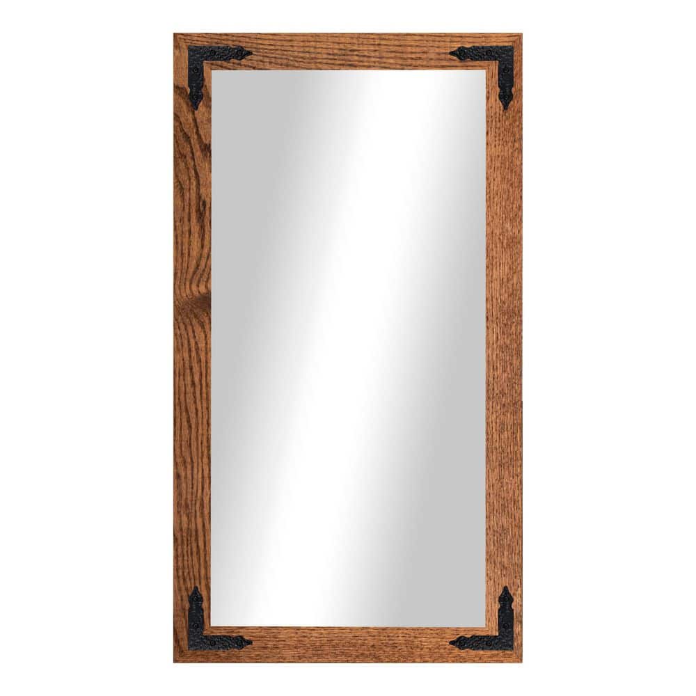 Rayne Mirrors (33 in. W x 18 in. H) Honey Hardwood Rectangle Mirror ...