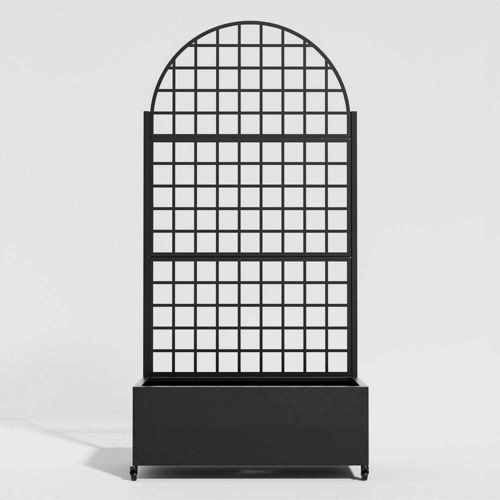 PexFix 16 in. L x 35.4 in. W x 12 in. H 113 qts. Black Metal Planter ...