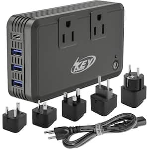 Lukyamzn Universal Travel Adapter Surge Protector 220v to 110v Voltage ...