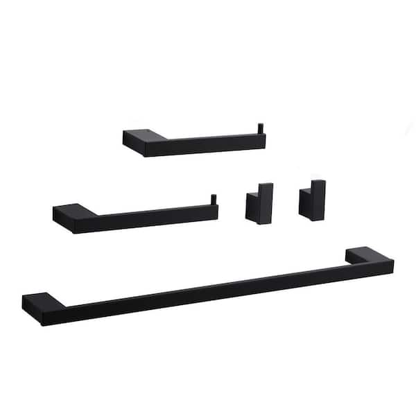 ALEASHA 5 -Piece Bath Hardware Set with Mounting Hardware in Matte ...