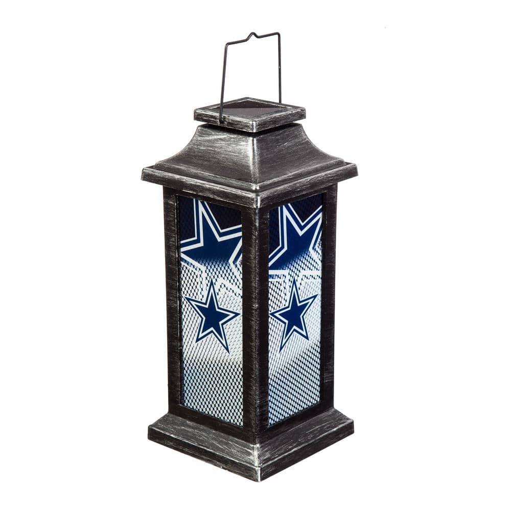 Evergreen Dallas Cowboys 10 in. Indoor/Outdoor Solar LED Garden Lantern ...