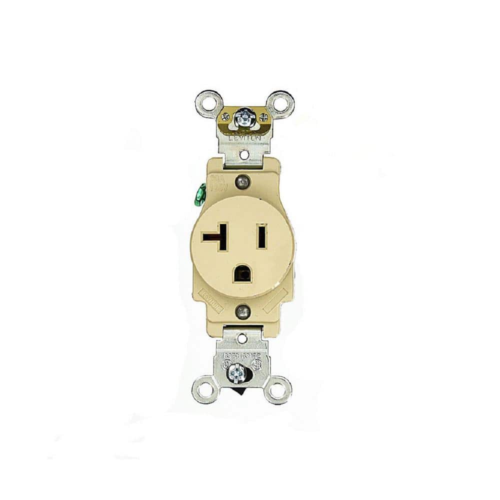 Leviton 20 Amp 125 V Industrial Grade Self Grounding Single Outlet ...
