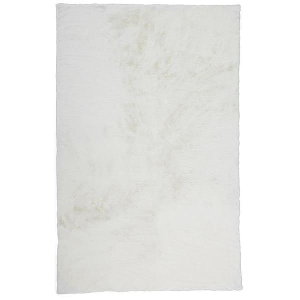 HomeRoots White Solid Color 3 ft. x 5 ft. Area Rug 2000514278 - The ...