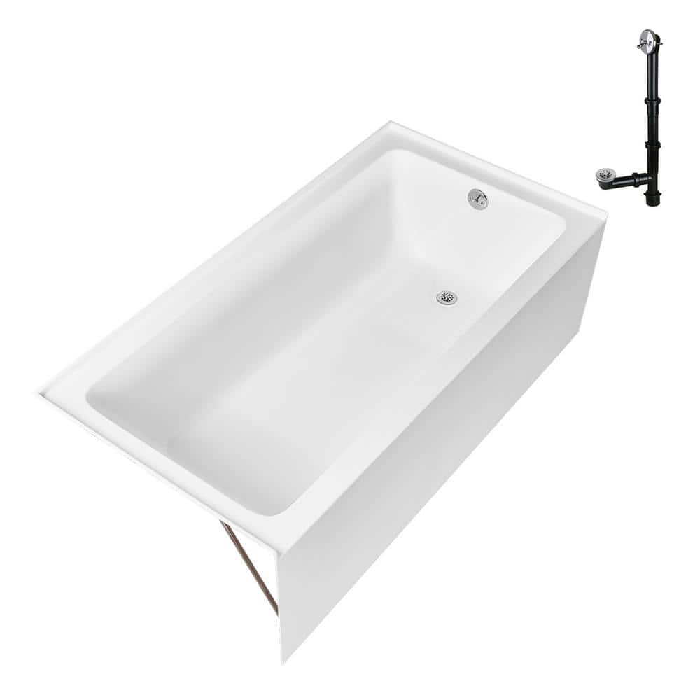 Streamline GA-306-14-CH 66 in. x 32 in. Acrylic Soaking Alcove Bathtub ...