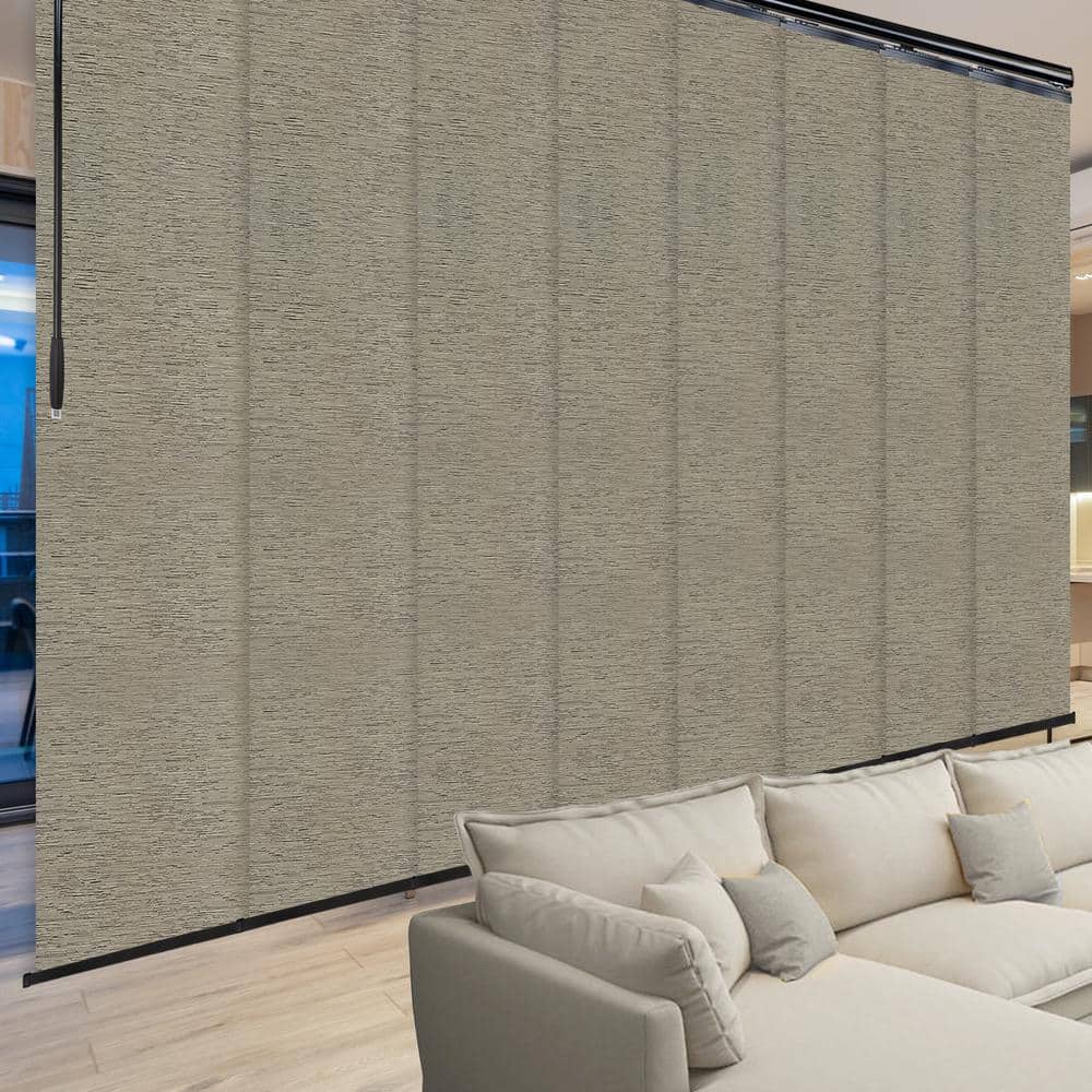 EMOH Bark 130 in. - 175 in. W x 94 in. L Adjustable 8- Panel Black ...