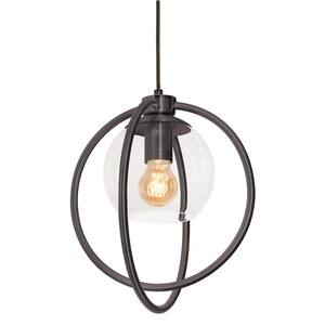 AFX Tyke 1-Light Black Shaded Pendant Light TYKP04MBBK