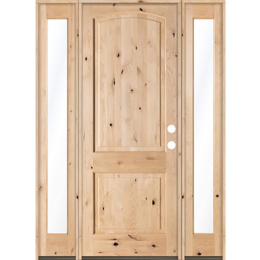 Krosswood Doors 58 in. x 96 in. Rustic Alder Clear Low-E Unfinished ...
