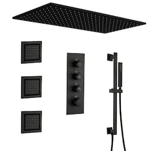 Boyel Living 1-Spray 8 in. Round Dual Shower Head Thermostatic Ceiling ...