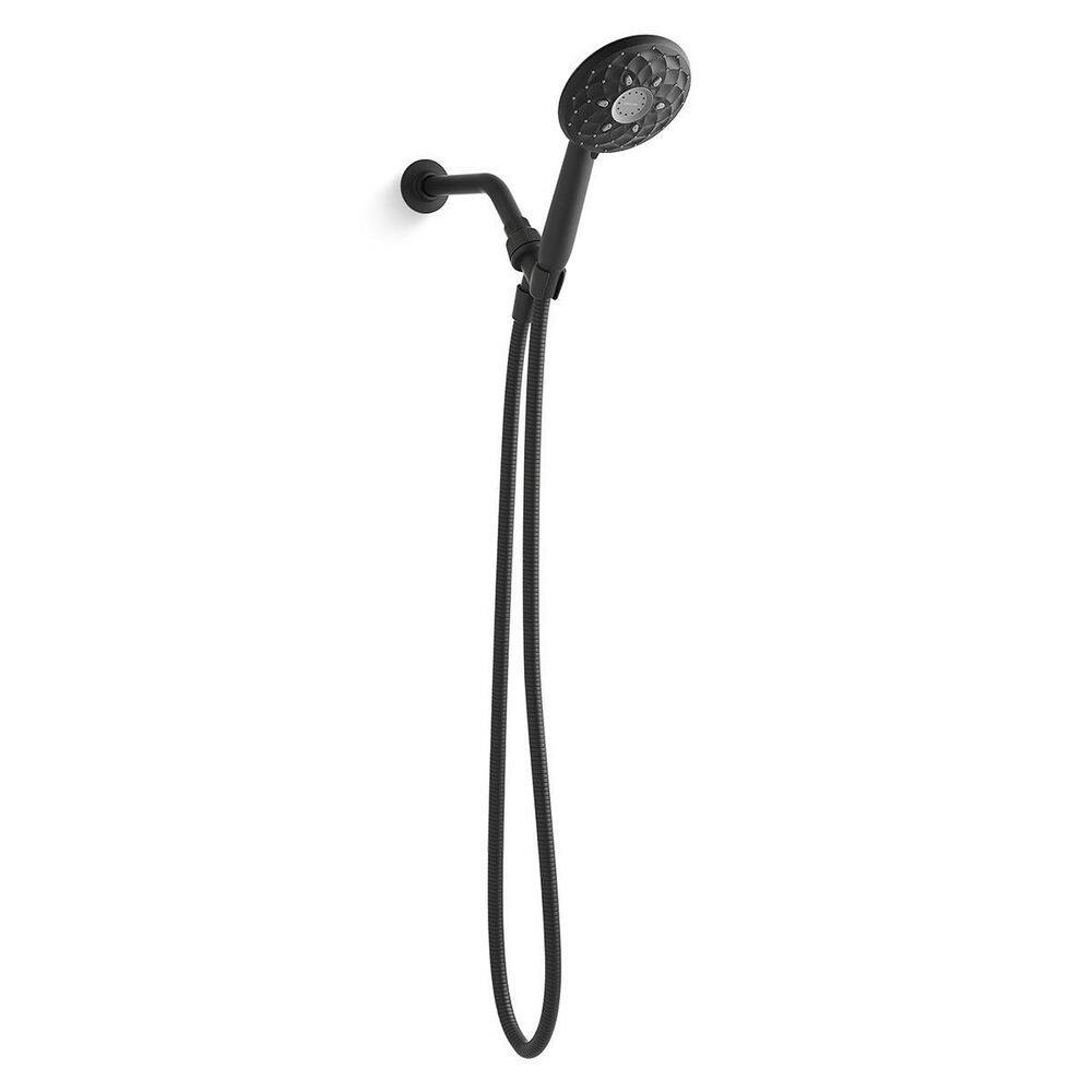 KOHLER 4.9375 in. Rosewood 6-Spray Patterns 1.75 GPM Wall Mount Handheld Shower Head in Matte ...