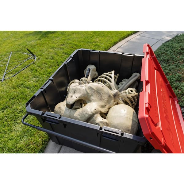 Husky 170 Gal. Pro Grip Storage Tote in Black with Red Lid 999-170G ...