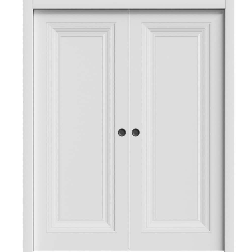 Sartodoors 7111 56 in. x 96 in. Sold Core White Color Wood Sliding Door ...