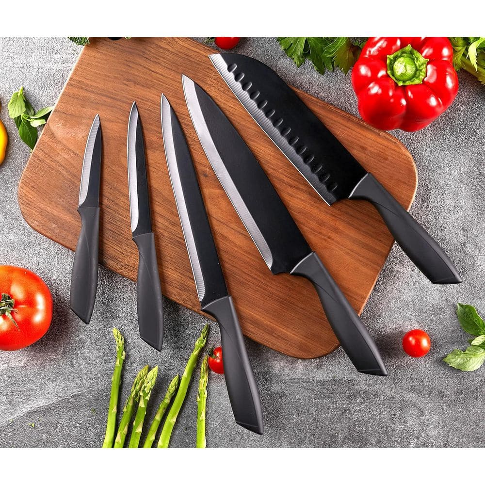 Wudkey 19-Piece High Carbon Stainless Steel Sharp Serrated Steak Knives ...