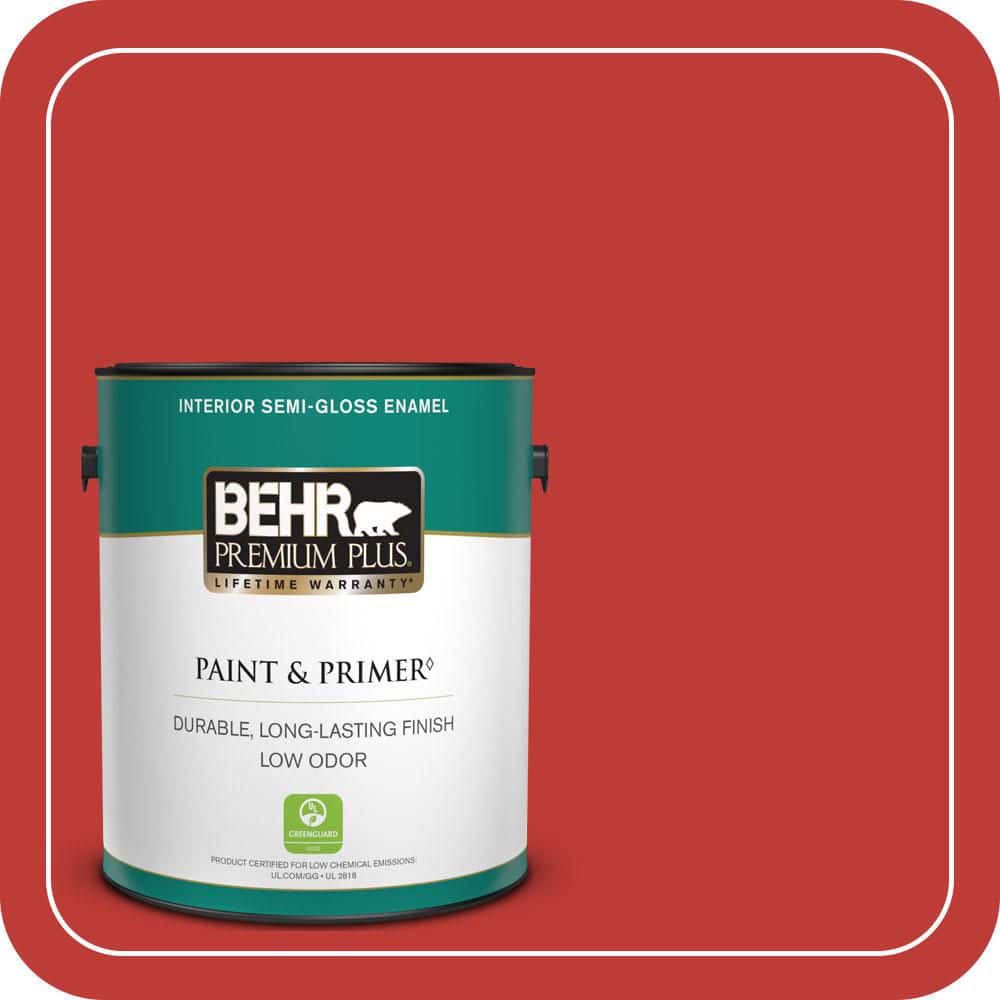 BEHR PREMIUM PLUS 1 gal. #P150-7 Flirt Alert Semi-Gloss Enamel Low Odor ...
