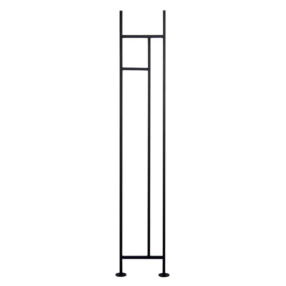 HOUSE OF FARA 3/8 in. D x 6-1/2 in. W x 38 in. L Black Metal Wrought ...