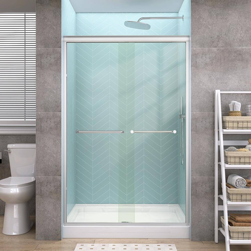 Getpro 44 in.- 48 in. W x 75 in. H Double Sliding Framed Alcove Shower ...