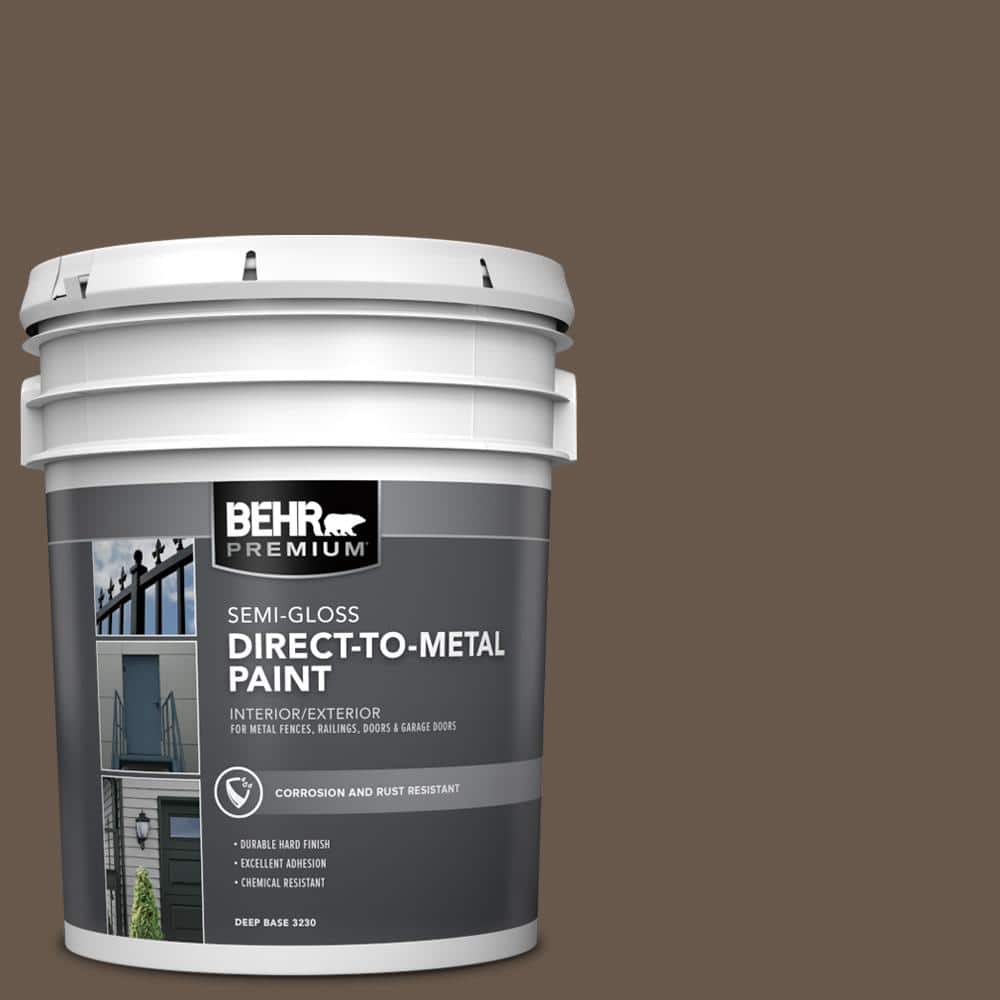 BEHR PREMIUM 5 gal. #PPU5-18 Chocolate Swirl Semi-Gloss Direct to Metal ...