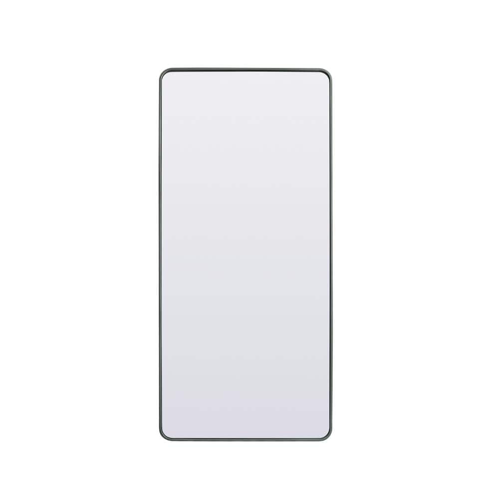 Simply Living 32 in. W x 72 in. H Rectangle Metal Framed Silver Full ...