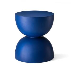 Glitzhome 17.75 in. H Multi-functional MGO Cobalt Blue Garden Stool or ...
