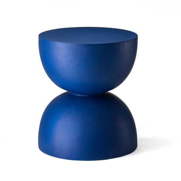 Glitzhome 17.75 in. H Multi-functional MGO Cobalt Blue Garden Stool or ...