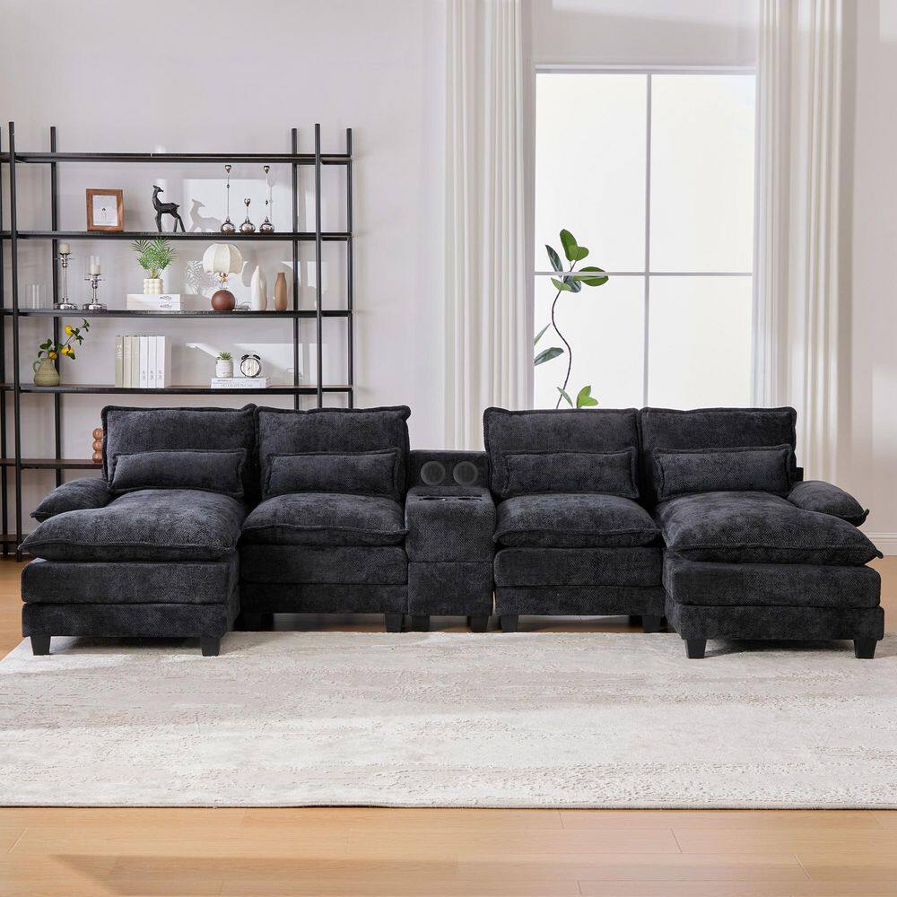 Reviews for HOMEFUN Modern 126 in. 4-Pieces Fabric Upholstered U-Shaped ...