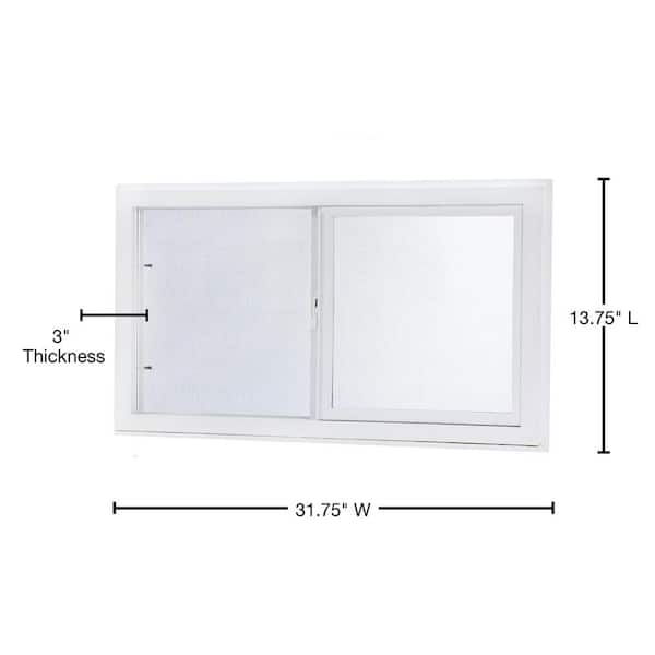 TAFCO WINDOWS 32.25 in. x 14.25 in. White Left-Hand Double-Pane ...