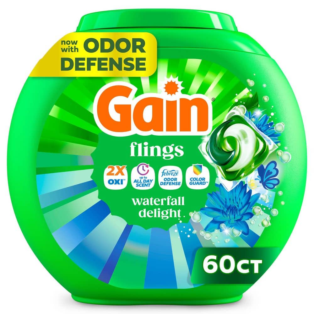 Gain Flings Ultra Oxi HE 3-In-1 Waterfall Delight Scent Laundry ...