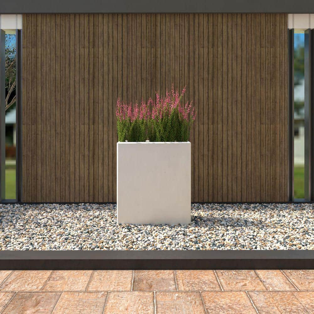 Leisuremod Thistle Fiberstone and MGO Clay Planter, Mid-Century Modern ...