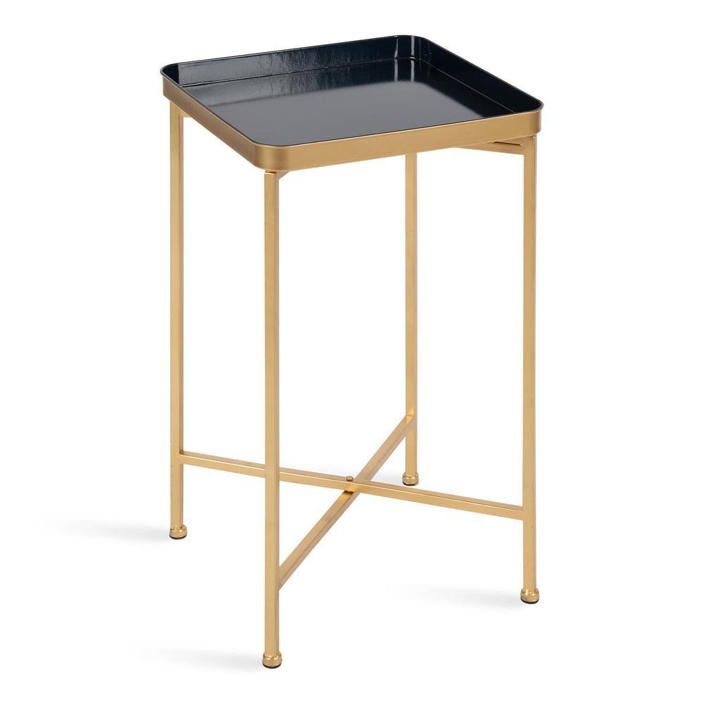 Kate and Laurel Celia 13.75 in. Navy Blue Square Metal End Table 219957