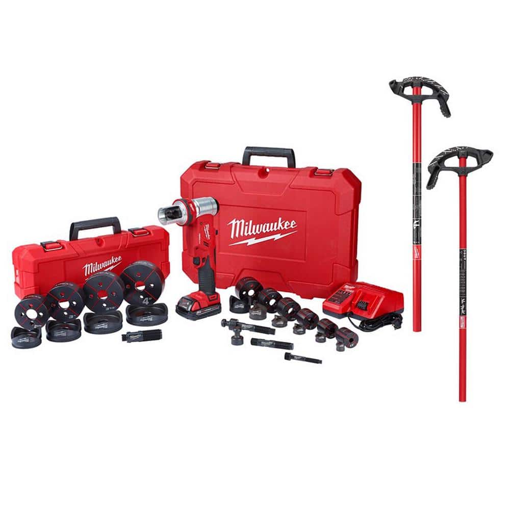 Milwaukee M18 18V Lith-Ion Force Logic 6-Ton Cordless Knockout Kit w ...