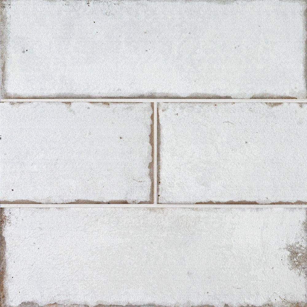 Jeffrey Court Reina Cloud White 4 in. x 12 in. Gloss Subway Ceramic ...