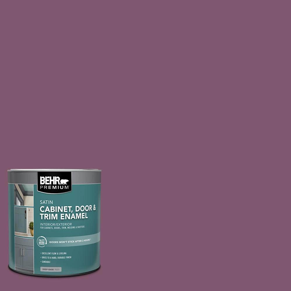 BEHR PREMIUM 1 qt. #M110-7 Euphoric Magenta Satin Enamel Interior ...