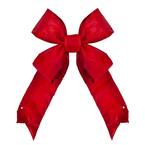 Red Sleigh 15 in. Red Nylon Outdoor Christmas Structural Bow with Gold ...