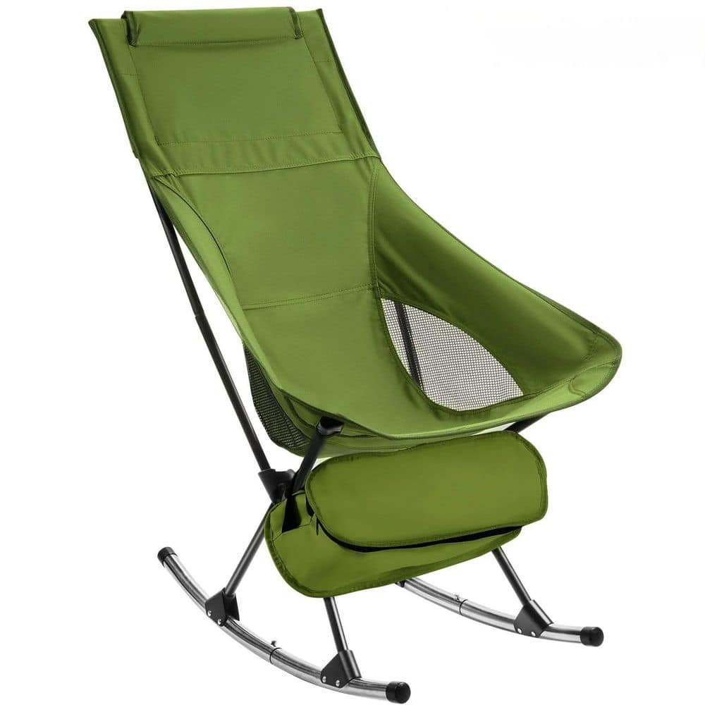 Spmou Portable Floding Steel and Oxford Fabric High Back Rocking Chair ...