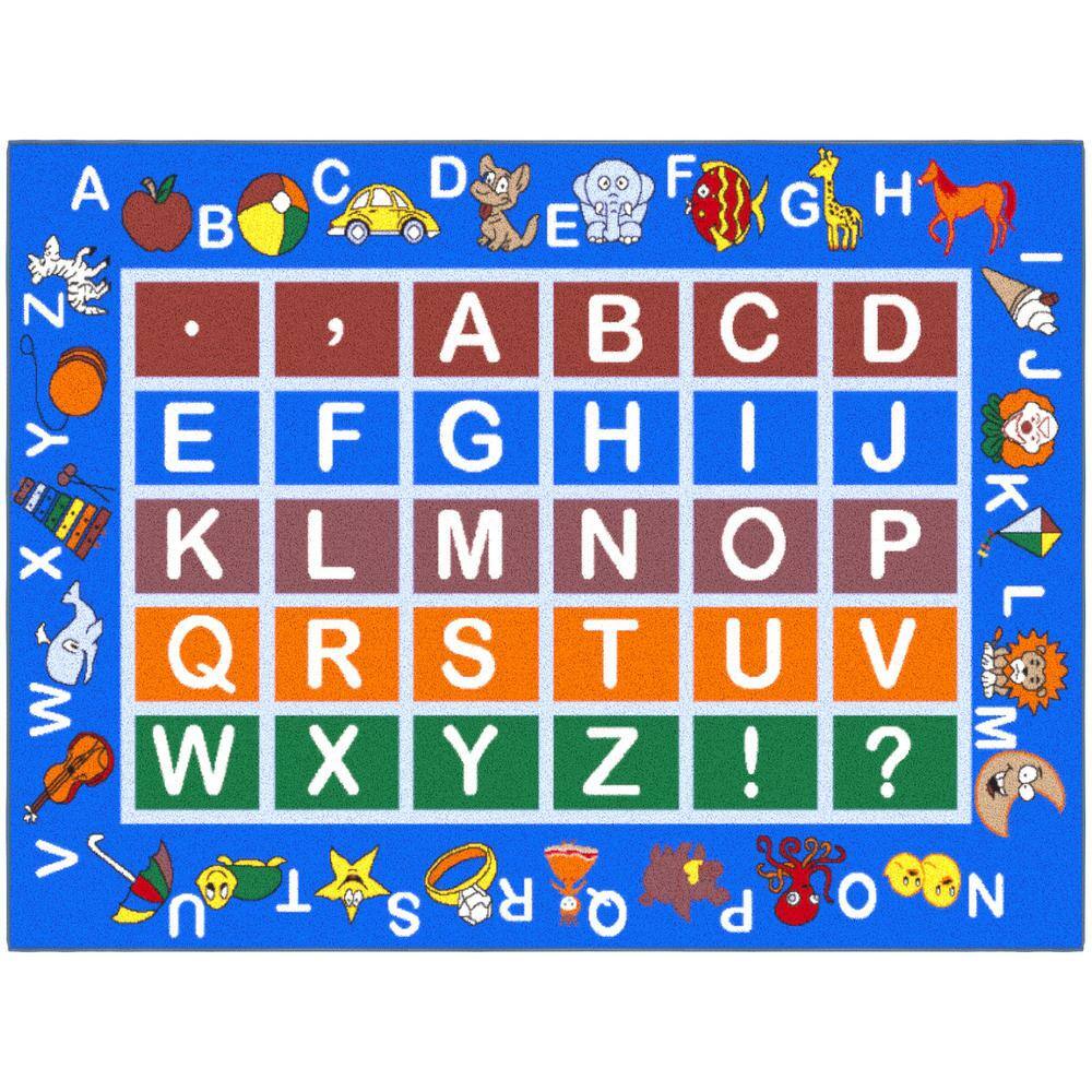 Ottomanson Jenny Collection Non-Slip Rubberback Educational Alphabet ...