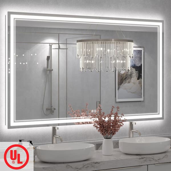 Apmir 60 in. W x 36 in. H Rectangular Frameless UL Certified Front and ...