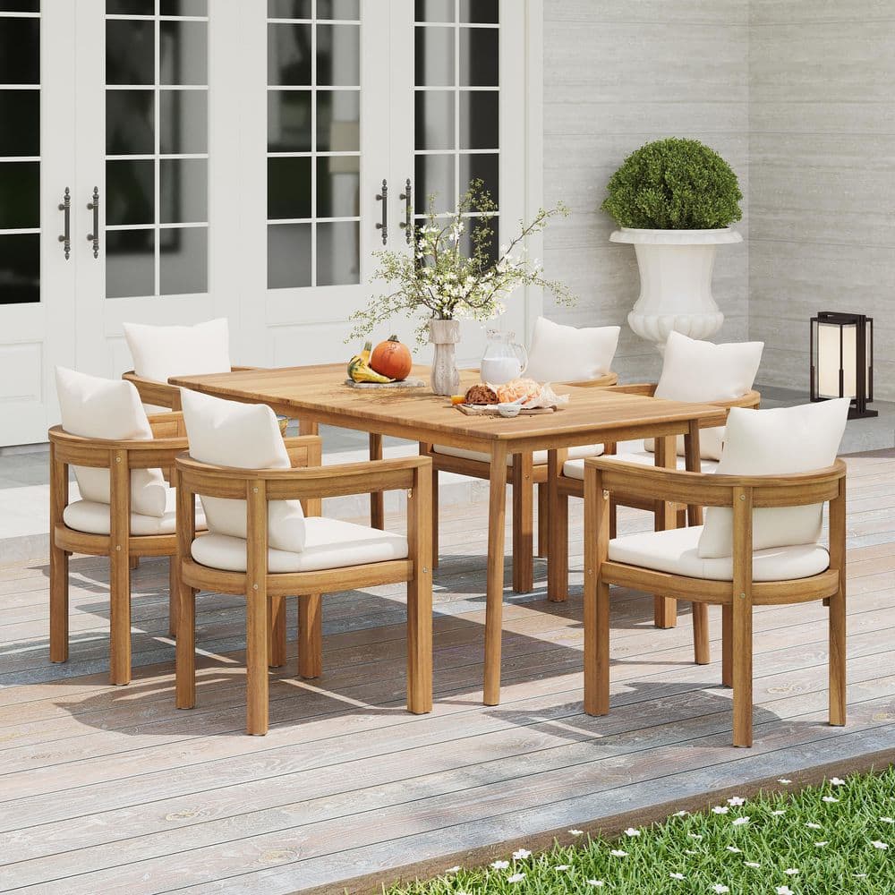CHRISTOPHER KNIGHT HOME Calypso 7-Piece Patio Solid Wood Rectangular ...