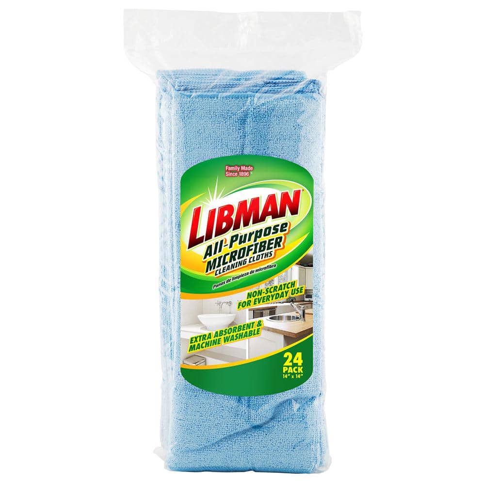 Libman 14 in. x 14 in. All-Purpose Microfiber Cloth Towels (24-Pack ...