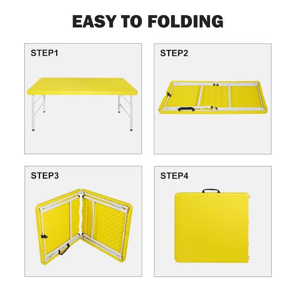Yellow folding table store