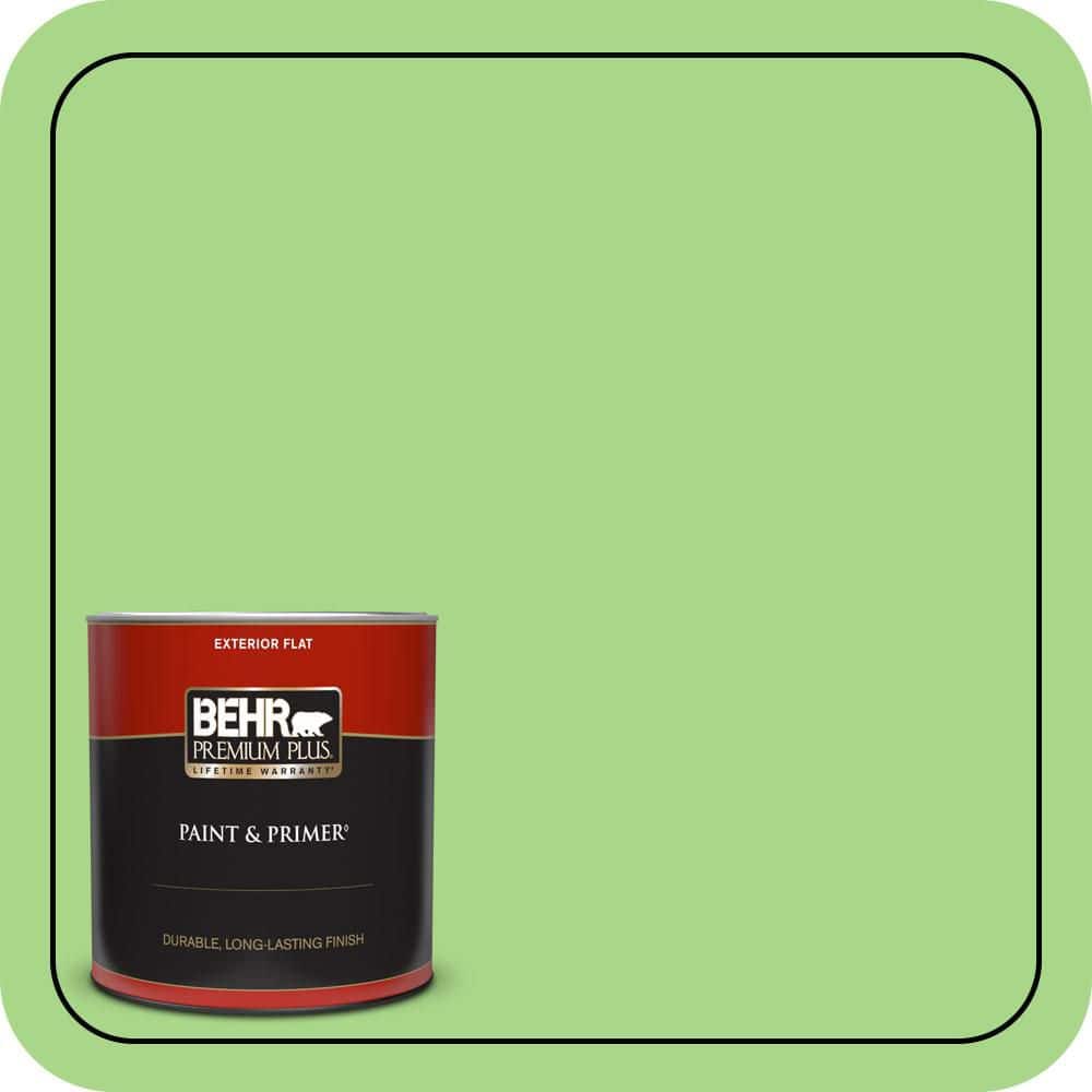 BEHR PREMIUM PLUS 1 qt. #430B-4 Peas in a Pod Flat Exterior Paint ...