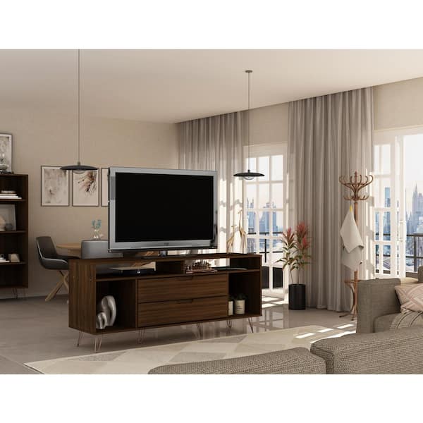Manhattan Comfort Rockefeller TV Stand Brown
