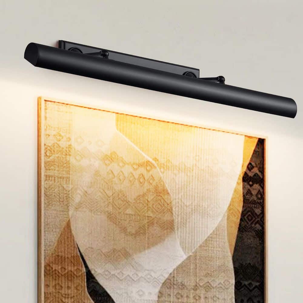 YUYI 30 in. 1-Light Black Wall Sconce, Picture Lights for Wall, Modern ...
