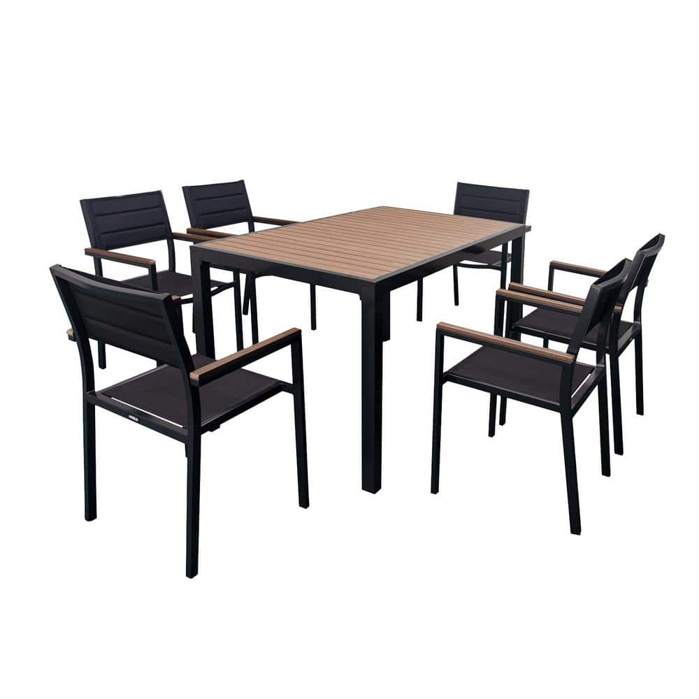 CASAINC 7-Piece Aluminum Textilene Outdoor Dining Set CA-647871-33 ...