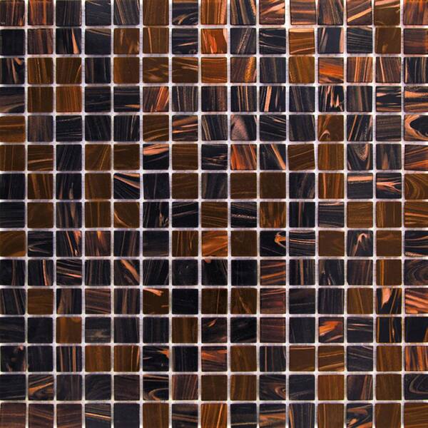 Apollo Tile Mingles 4" x 6" Glossy Bark Brown Glass Mosaic Uniform ...